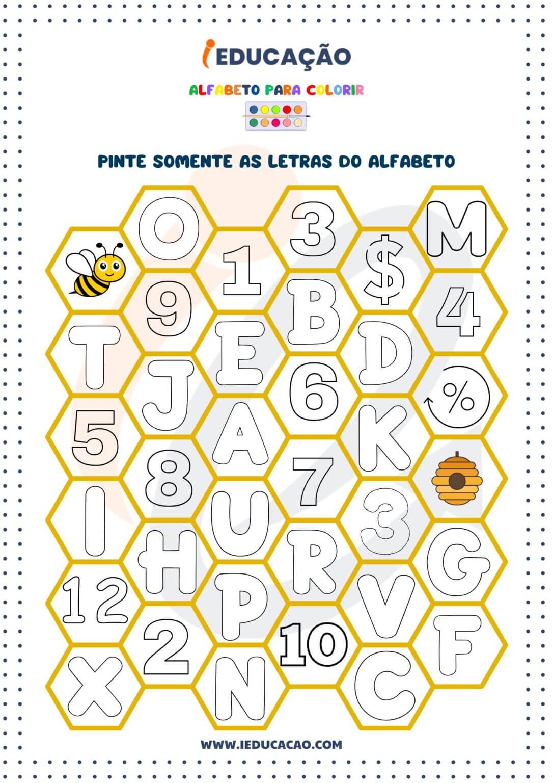 Alfabeto para Colorir em PDF Gratuito