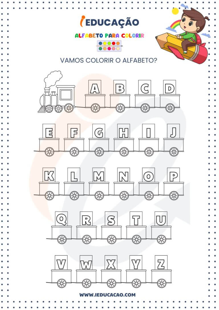 Alfabeto para Colorir em PDF Gratuito